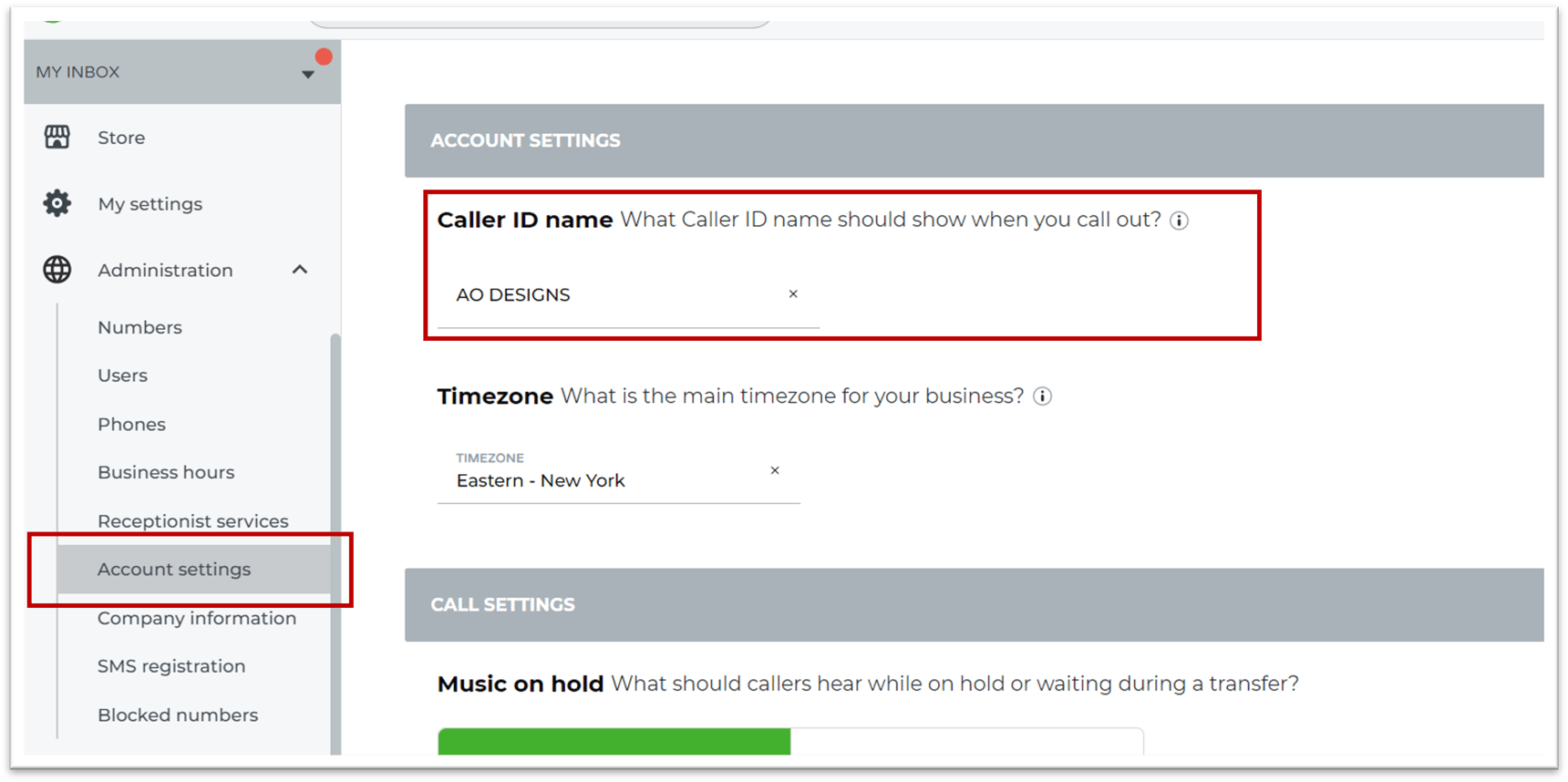 How can I update my outbound caller ID number or name?